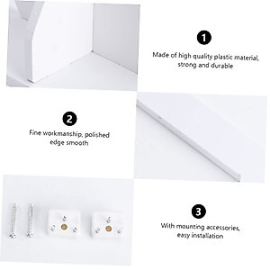 Cabilock 1pc Shelf Corner Shelves Square Plant Stand Jewelry Holder Plant Holder Decorative Floating Shelves Decorative Shelves Bedside Rack Rustic Wall Headboard Wall Hanging Plastic White