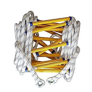FGQCBBYC Rope Ladder Emergency Fire Escape Ladder, Outdoor Soft Safety Ladder Home The Climb Escape Ladders Fast to Deploy with Hooks for Window Balcony, Weight Capacity 420Kg/12M (3m 9.8ft)