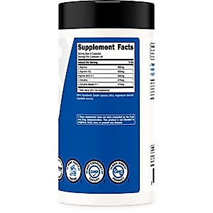 Nutricost Nitric Oxide Booster 750mg, 180 Capsules - 2250mg Per Serving - Gluten Free and Non-GMO