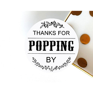 120PCS Ready to Pop Stickers, Baby Shower Favour Stickers, Thanks for Popping by Stickers, Baby Shower Stickers，1.6 Inch Diameter Round Design