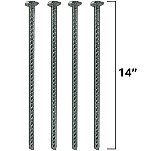 Electriduct 14" Rebar Spikes 1/2" Diameter (Pack of 16) Anchor Kit Galvanized Steel - Asphalt Mounting Hardware for Parking Curbs, Speed Bumps, Wheelchair Ramps, Cable Protectors, Cord Covers