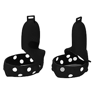 Touch Controller Grip Cover for 2 Anti-Throw Handle Silicone Protective Sleeve with Adjustable Wrist Knuckle Strap(Black)