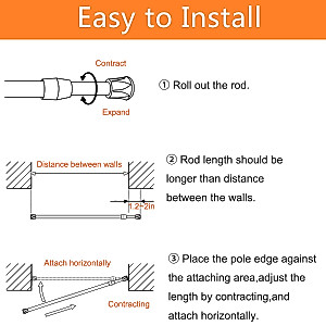 2 Pack Small Tension Rods 10 in to 15.7 Curtain Rods Window Rods in Extendable Width Spring Cupboard Bars for Kitchen Utensils, Closet, and Cabinet, Fit in The Spaces to Stay Up