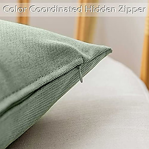 Home Brilliant Sunbrella Outdoor Throw Pillows for Patio Furniture Waterproof Decorative Pillow Covers 20x20 Inch, 50x50cm, Set of 4, Sage Green