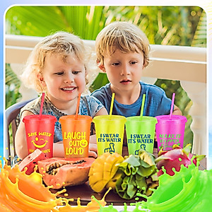 Inbagi Employee Appreciation Gift Cup Tumbler with Straw and Lid Bulk 24 oz Thank You Plastic Tumbler Water Bottle Reusable Colorful Travel Mug for Student Teacher Team Party(48 Packs)