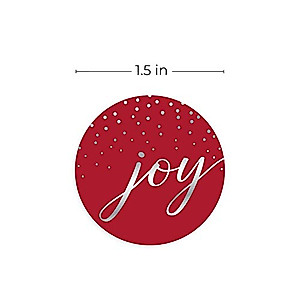 Joy Christmas Stickers / 500 Shiny Holiday Labels / 1.5" Christmas Sticker Envelope Seals/Winter Season Label/Made in The USA