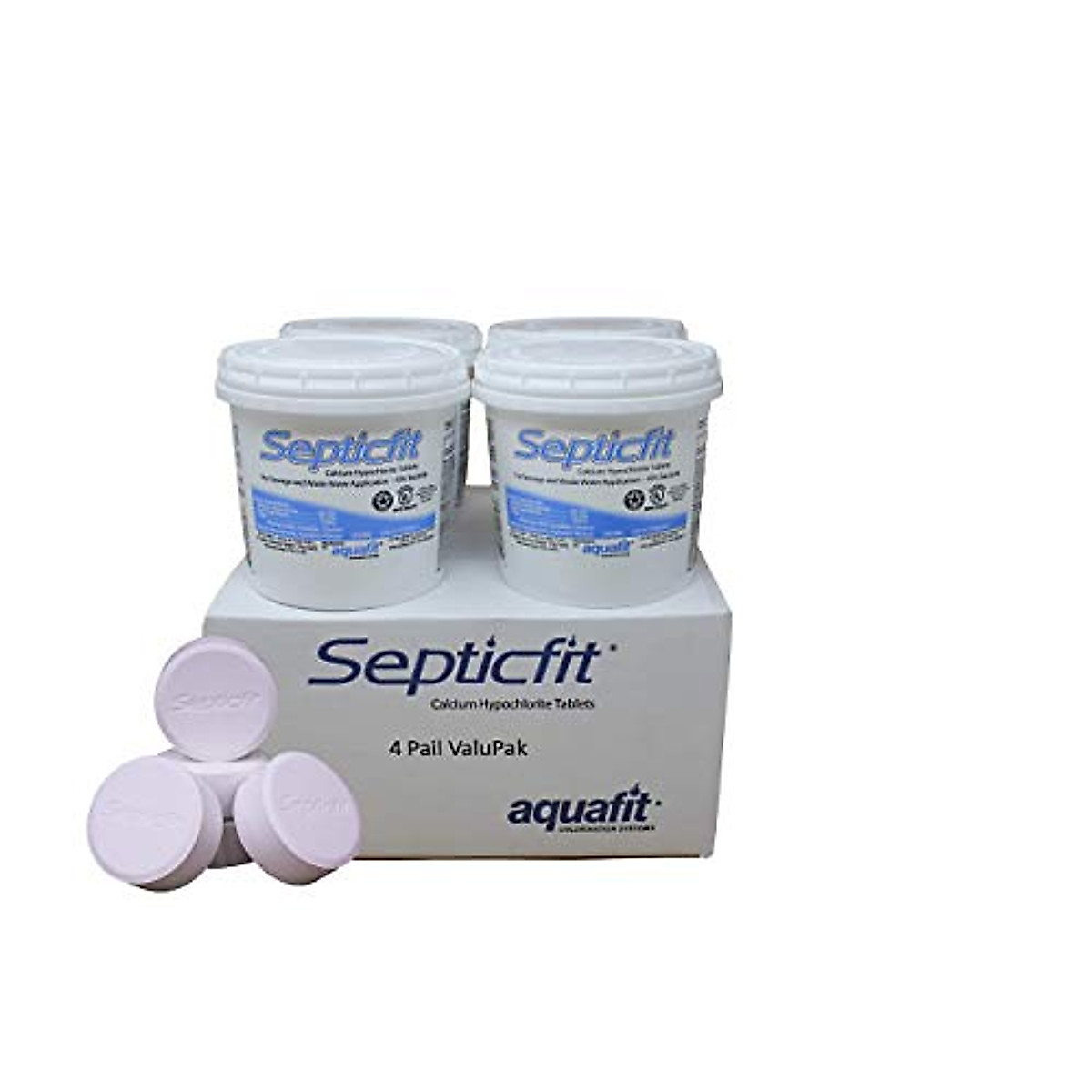 Septicfit Septic Chlorine Tablet - 4 Pail Value Pack - 6 Tablet Pails - 8.2 lbs - NOT for USE in Swimming Pools