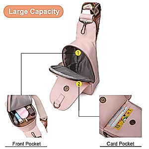 Small Crossbody Sling Bag for Women Fashion Fanny Packs Purses Chest Bag with Guitar Strap Sling Backpack for Travel Workout Running