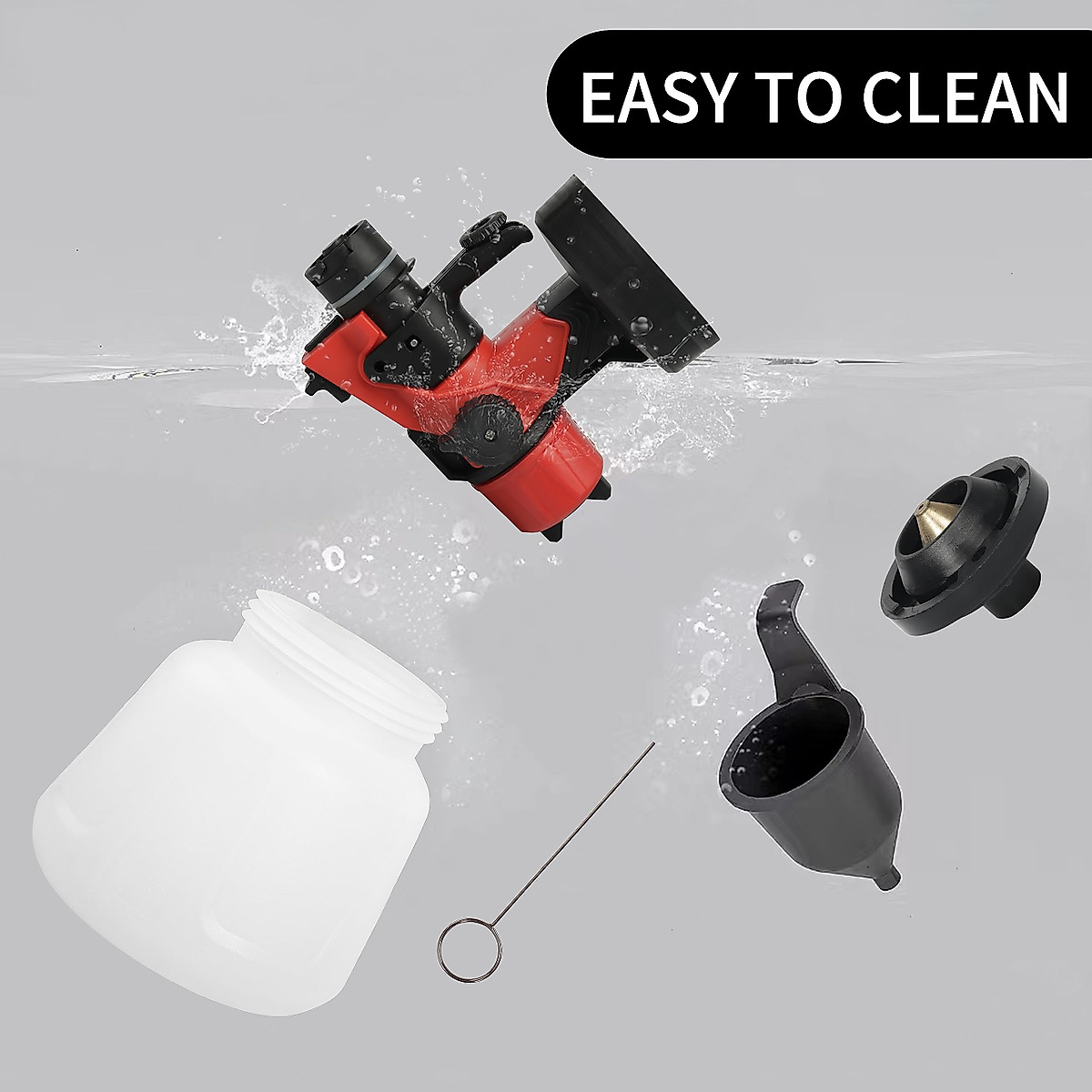 Tokenkuko Paint Sprayer,650W HVLP Household Electric Paint Spray Gun,3 Spray Pattern HVLP Spray Gun,1400ML,Easy to Clean for Furniture, Cabinets, Fence, Car, Bicycle, Garden Chairs