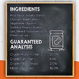 Canine Naturals Peanut Butter Chew - Rawhide Free and Dog Treats - Made from Real Peanut Butter - All-Natural and Easily Digestible - 10 Pack of 5 Inch Stick Chews