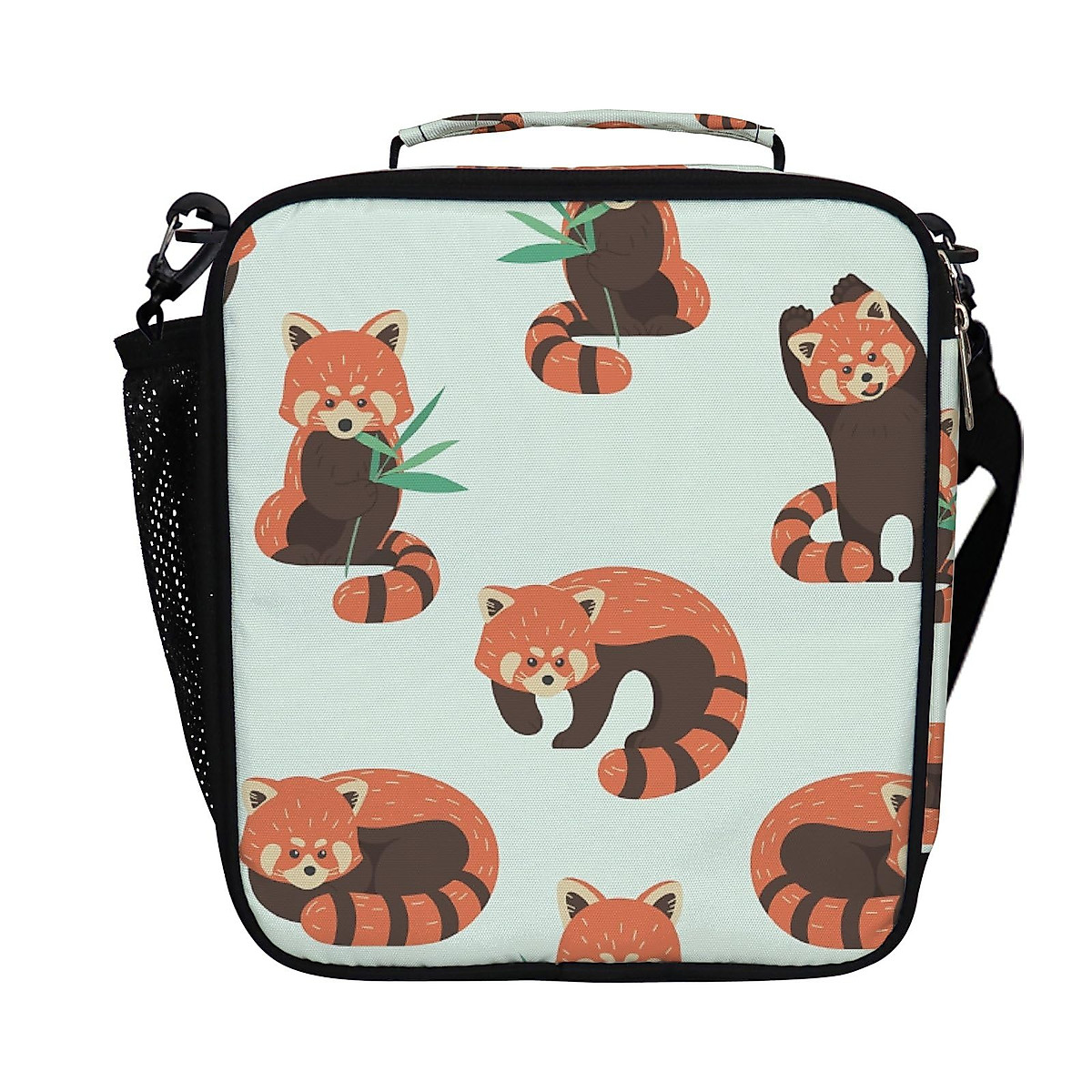 My Daily Red Panda Insulated Lunch Bag, Cute Cartoon Portable Lunch Box for Women Adults Reusable Cooler Tote with Shoulder Strap for Office