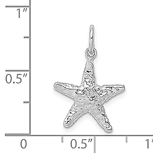 IceCarats 14K White Gold Starfish Necklace Charm Pendant 22mm x 14mm Only