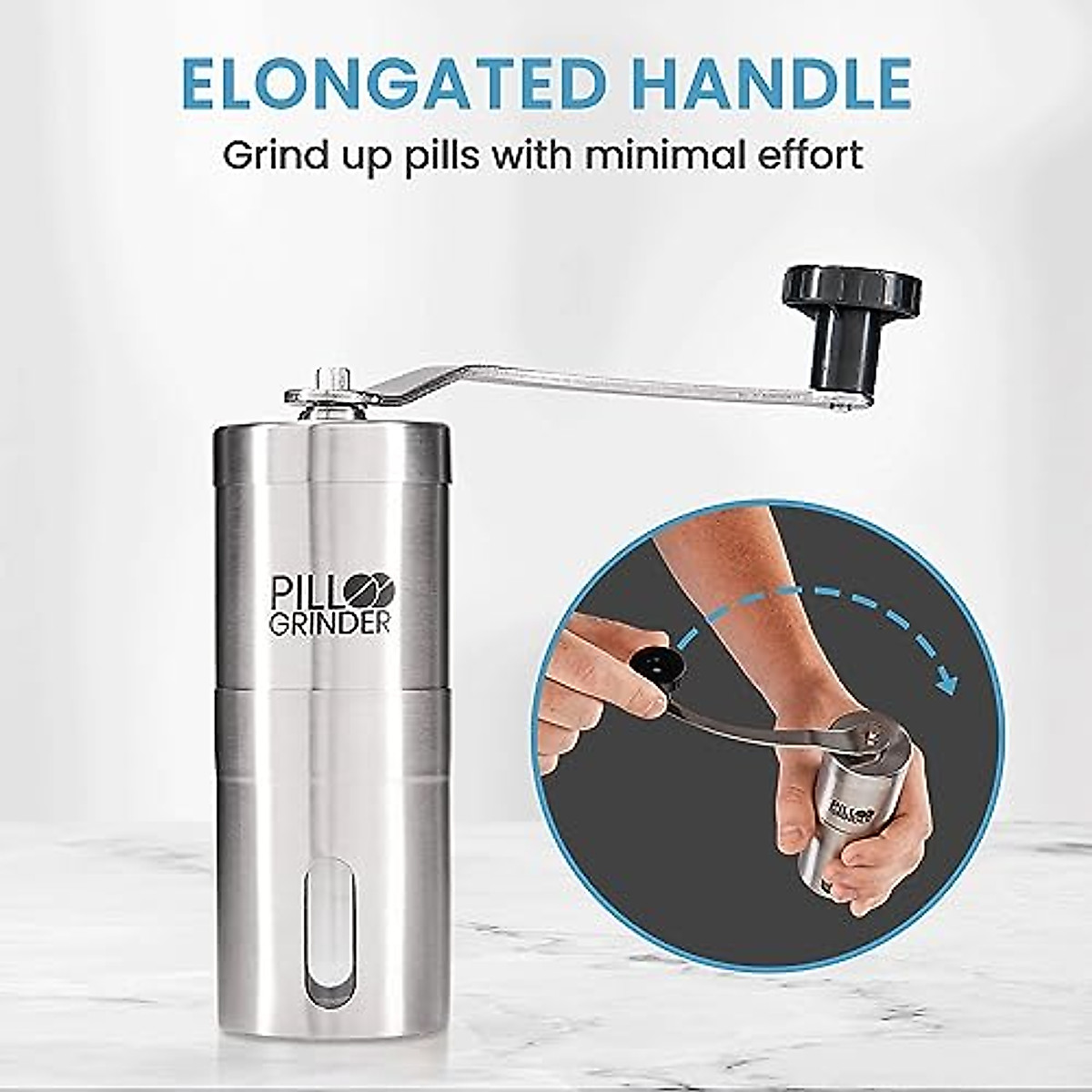 B&C Home Goods Pill Crusher - Stainless Steel Pill Grinder - Large Capacity Pill Crusher - Grind Pills into Fine Powder - Mills for Feeding Tube, Pets & Kids