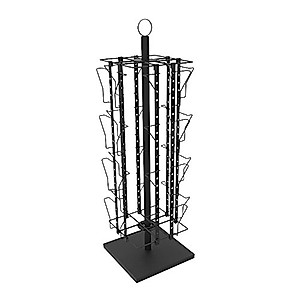 FixtureDisplays® Up to 9.9" Wide 16 Adjustable Pockets Display Rack, Greeting Post Card Christmas Holiday Spinning Rack Stand. Pocket Size: 4.5-9.9" Wide X 5.8" Tall, 16 Pockets 11602-L-BLK-NPF-SL