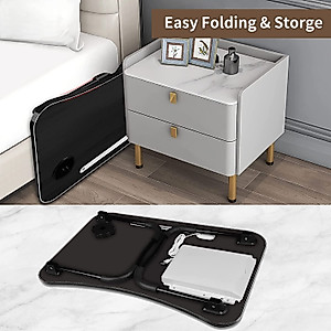 Laptop Bed Desk,Portable Foldable Laptop Lap Desk Tray Table with USB Charge Port/Cup Holder/Storage Drawer,for Bed/Couch/Sofa Working, Reading