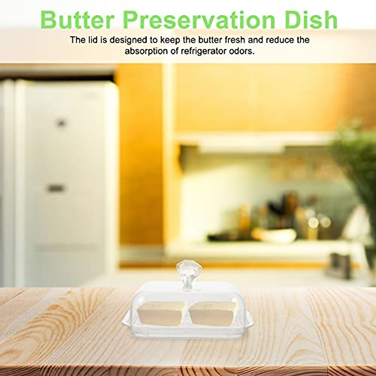 YARNOW Dishes Funny Butter Dish Acrylic Butter Dish with Lid Clear Plastic Butter Keeper Container Cheese Cream Crisper Box Butter Cutter Sealed Storage Box 14. 5x8cm Butter Box Cheesecake