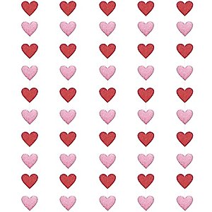 5 Pieces Valentines Hearts Garland Glitter Heart Banner Decor Glittery Valentines Day Heart Hanging String Garland for Wedding Party Engagement Home Decorations, Red Pink