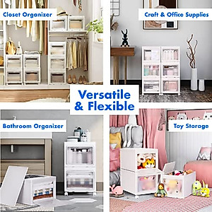 Plastic Storage Bins With Lids + Floating Shelves Wall Shelves - Storage Containers For Organizing, Stackable Storage Bins With Wheels + Set of 2 Wall Shelves for Bedroom, Wood Shelves