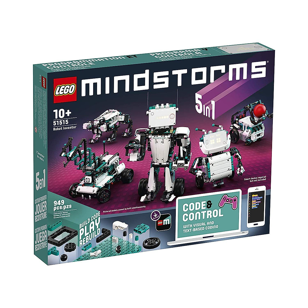 LEGO MINDSTORMS Robot Inventor Building Set; STEM Kit for Kids and Tech Toy with Remote Control Robots; Inspiring Code and Control Edutainment Fun (949 Pieces)