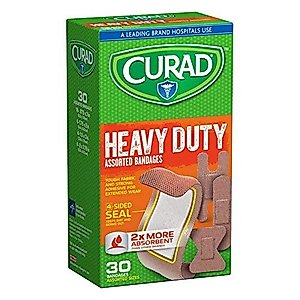 Curad Heavy Duty Assorted Bandages 30 ea ( Packs of 6)
