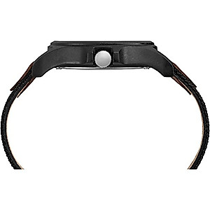 Timex Men's Expedition Acadia 40mm Watch – Black Case Black Dial with Black & Brown Leather & Fabric Strap
