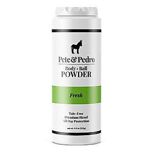 Pete & Pedro BODY & BALL POWDER (Fresh Scent), Talc-Free Men’s Body Powder Deodorant for Men, Sweat Absorbs Blocks Odor, Hygiene for Groin Area, Ideal For Gym & Daily Use | Seen on Shark Tank, 5 oz