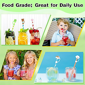 8PCS Straw Cover Resuable Silicone Straw Tip Covers 10mm Straw Covers Cap Cute Straw Toppers Fit for Stanley 30 40 oz Tumbler with Handle Tumbler Cups Straw Protector Tips Lids Accessories