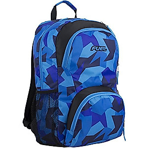 FUEL Spacious Backpack with Interior Laptop/Table Sleeve, Pacific Blue/JS Shapes Print