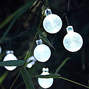 ZBM--ZBM Solar String Light 6m, 30 Lights Outdoor Fairy Lights Waterproof Crystal Ball Decorative Lights for Garden, Terrace, Garden, Home Decorative Lights Luces de hadas