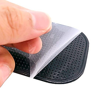 7 Pack Car Dashboard Anti-Slip Mat, 2 Sizes Heat Resistant Sticky Non-Slip Ripple Gel Latex Dash Grip Pad for Cell Phone Sunglasses Keys Coins by ACKLLR,Black