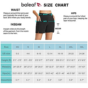 baleaf Women's Swim Shorts High Waisted 5" Swimming Board Shorts for Women Tummy Control Bathing Suit Bottom Quick Dry with Pockets Black 2XL