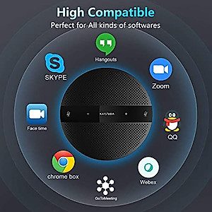 KAYSUDA USB Speaker Phone 360° Omnidirectional Microphone Portable Conference Speakerphone Echo Cancellation for Skype Business of Microsoft Lync, VoIP Calls, Webinar, Phone, Call Center, Recording