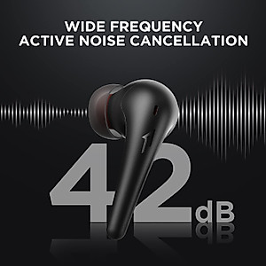 1MORE Aero Wireless Earbuds with Spatial Audio on Any Device, 42dB Adaptive Active Noise Cancellation, 10mm Driver, Customizable EQs, 6 Mics for Clear Calls, 28h Battery, Wireless Charging, Black