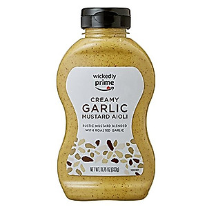 Amazon Brand - Wickedly Prime Mustard, Creamy Garlic Aioli, 11.75 Ounce