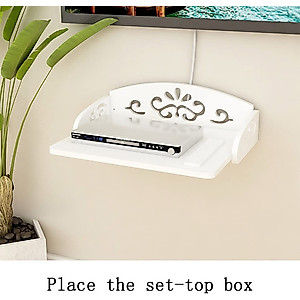 AVEEWA Wireless Router Storage Shelf Wireless Router Storage Box Desktop Set- Top Box Rack WiFi Box/White/25 * 20 * 8Cm