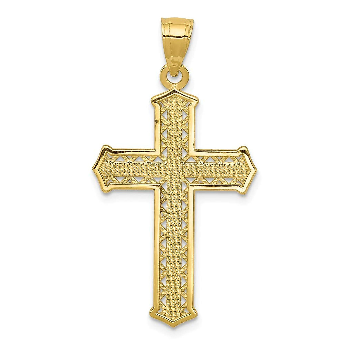 Solid 10k Yellow Gold Cross Pendant Charm - 35mm x 19mm - Jewelry Gifts For Women Wife Mom Gifts For Men Husband Dad