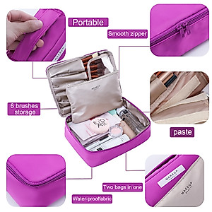 Queboom Travel Makeup Bag Cosmetic Bag Makeup Bag Toiletry bag for women and men (Deep purple)