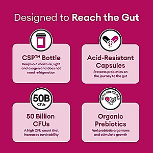 Prebiotics & Probiotics for Women - Science Backed ProCran - Organic Prebiotics, 50 Billion CFU, D-Mannose & Cranberry for Digestive, Immune, Feminine Health, Soy & Dairy Free, 60 Vegan Capsules