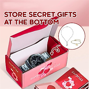 ZSJGGBOY Merry Christmas Surprise Gift Boxes, Joyjoyset, Joy Joy Snow Folding Pop-Up Explosion Gift Box, Surprise Gift Box Explosion for Money Christmas (Red+Green)