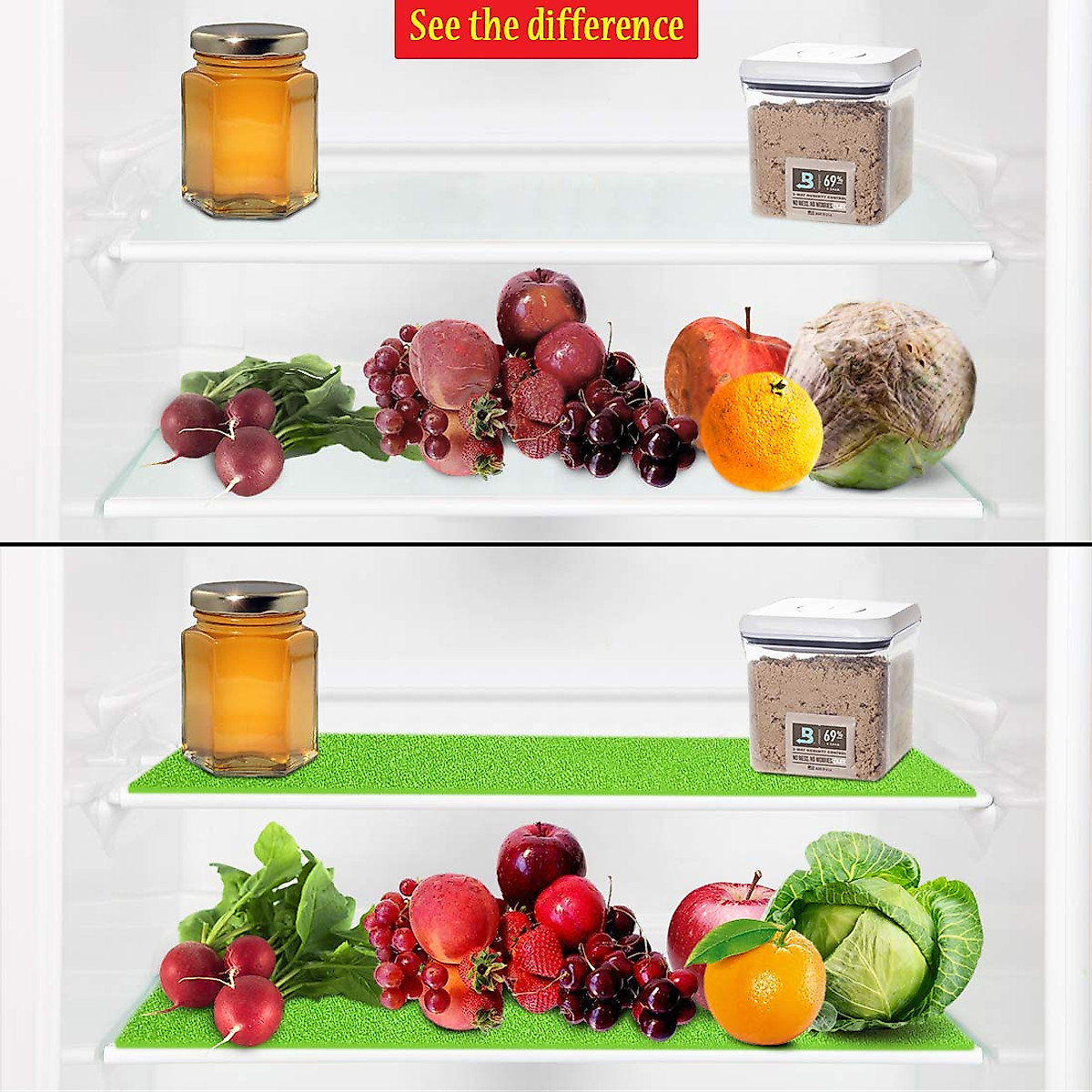 Dualplex® Fruit & Veggie Life Extender Liner for Fridge Refrigerator Drawers, 24 x 6 Inches (4 Pack) – Extends The Life of Your Produce & Prevents Spoilage