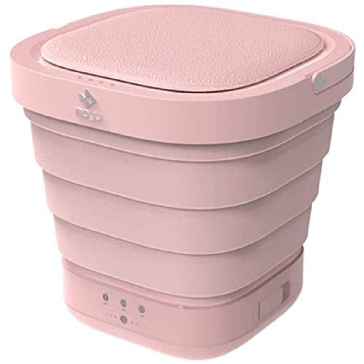 Portable Mini Folding Clothes Washing Machine, Bucket Automatic Home Travel Self-Driving Tour Underwear Foldable Washer, Pink