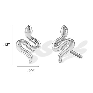 Boma Jewelry Sterling Silver Snake Stud Earrings