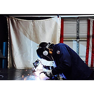 Lotos 4’ x 6’ Fiberglass Heat Treated Gold Welding Blanket with Grommets Resists 1000F