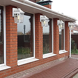 Darkaway Outdoor Sconce Lights Wall Light Fixtures, Front Porch Light Outdoor Wall Anti-Rust Waterproof Aluminum with Glass Exterior Light Fixture for Patio, Yard, Doorway, Garage(1 Pack, White)