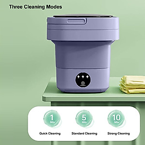 Portable Washing Machine, Mini Foldable Washer and Spin Dryer with Drainage Pipe, Lightweight Bucket Washer for Apartment, Laundry, Camping, RV, Travel, Underwear, Socks ()