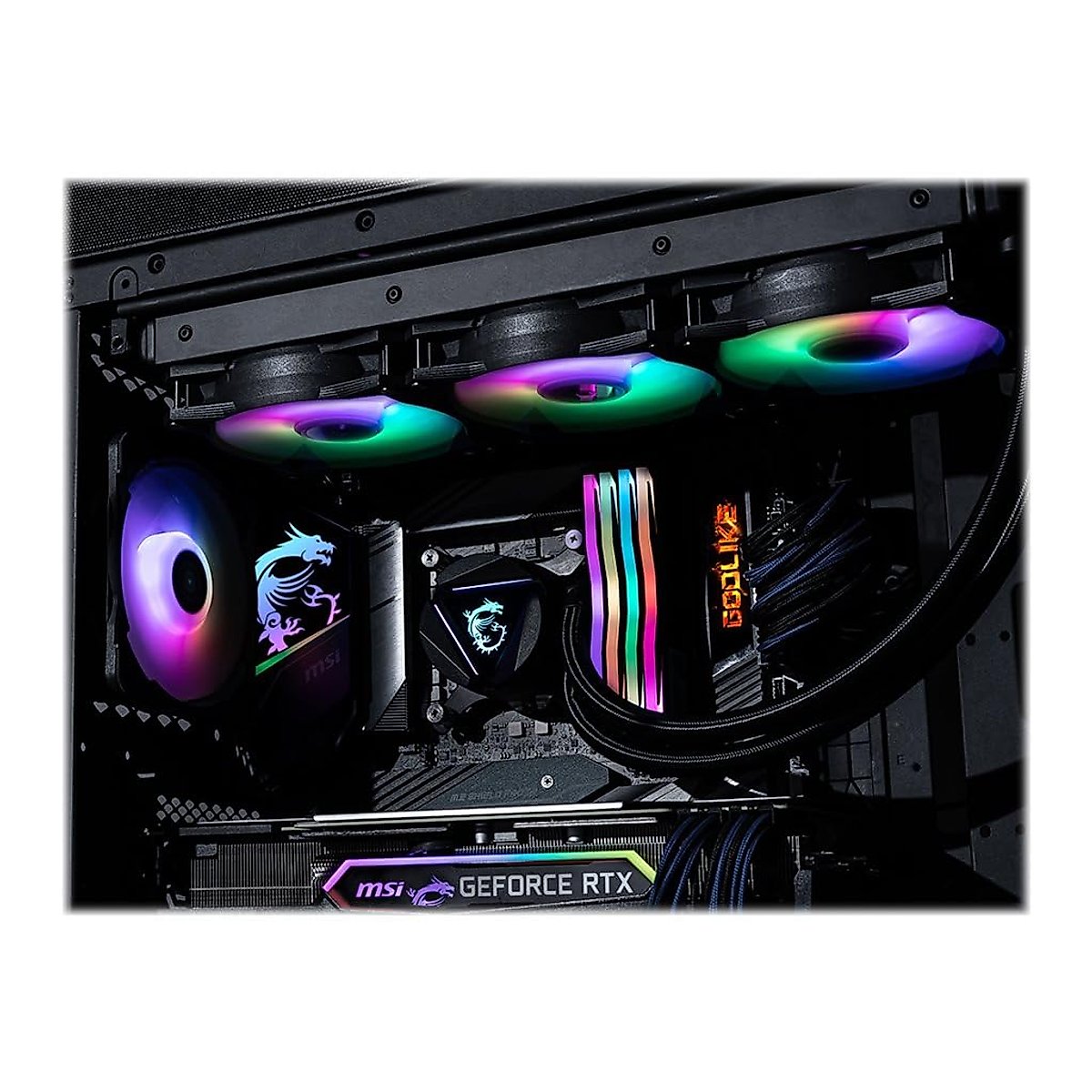 MSI MAG CORELIQUID 360R V2 AIO CPU Liquid Cooler - Rotatable ARGB Blockhead, Integrated Radiator Pump, Split-Flow Water Cooling, Evaporation-Proof Tubing, Easy to Install - AMD & Intel Compatible