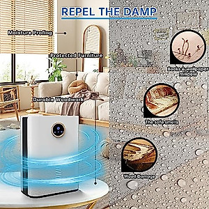 PTHRAOUTA dehumidifier for basement bathroom RV home closet indoor indoor 33.8 oz water tank（800 sq.ft） small dehumidifiers safe mini drainage auto-off odor removal 2 duak-core portable dehumidifier 5 colorful lights remove moisture quite silent car deh