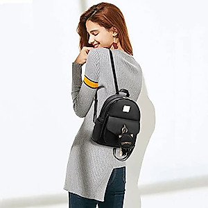 BESYIGA Girls Small Kitty Backpack 3 PCS Leather Backpack Purse for Women Travel Bag Kids Backpack Mini Backpack for Girls