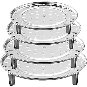Bonilaan Steam Rack, 4-Layer Stainless Steel Trivet Rack Stand Steamer Rack for Baking Cooking Steaming