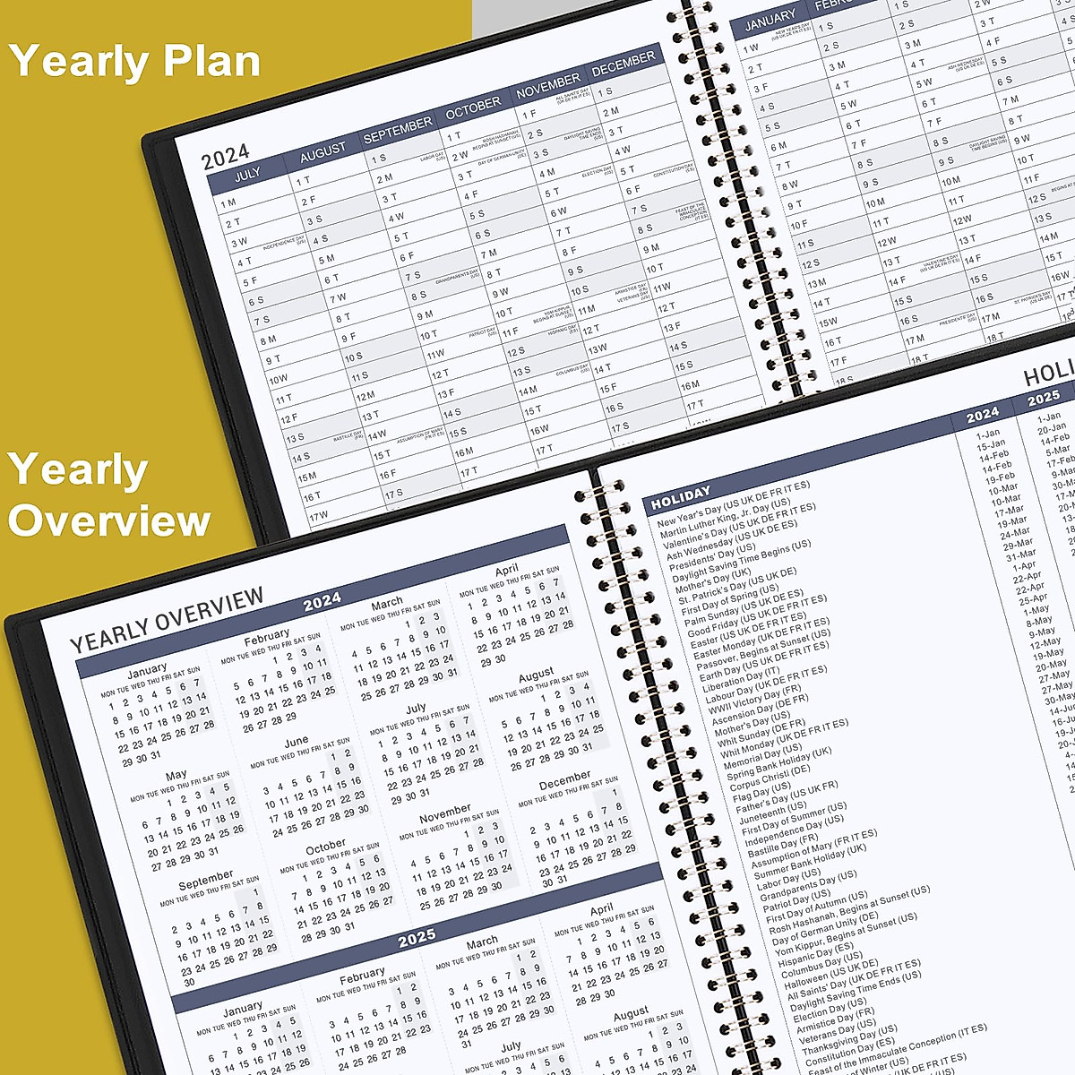 2024-2025 Appointment Book - Large Weekly Monthly Appointment Book 2024-2025, 8.5" x 11", Jul 2024 - June 2025, 2024-2025 Planner with 15-Minute Interval - Black
